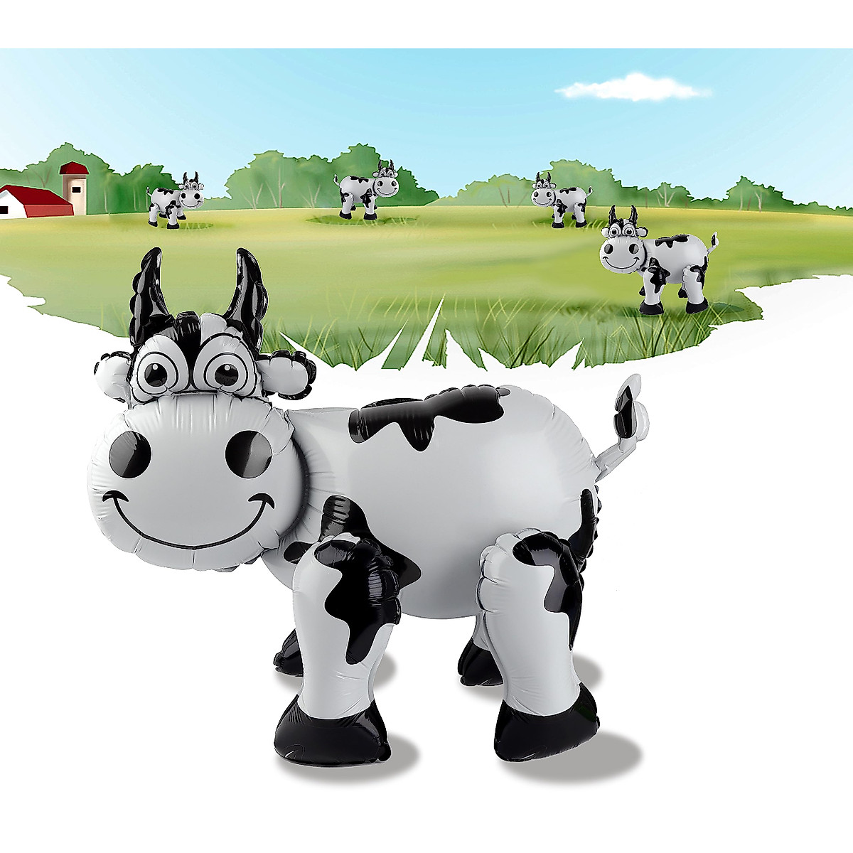 3D Cow Balloon for Western Cowboy Party Decorations,Cute Self Standing Cow Balloons for Western Cowgirl Theme Birthday Party Favor Supplies Decor