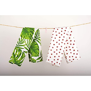 100% Cotton Strawberry Hand Towel- Kitchen Dish Towel- Tea Towel - Flour Sack Towel (Set of 4)