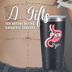 Onebttl Bariatric Surgery Gifts, Surgery Gastric Awareness Gift for Her/Him, Gastric Sleeve Surgery Medical Gift, 20 oz Travel Tumbler with Lid and Straw, Gift Box and Card Included, Bye B*tch