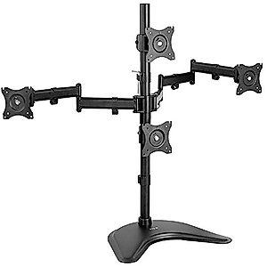 VIVO Quad LCD Monitor Desk Stand Mount, Free-Standing 3 Plus 1, Holds 4 Screens up to 24 inches, STAND-V004Z