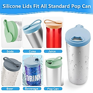 COKSDUPID 4 Pack Silicone Can Lids - Leakproof Soda Can Covers with Flip Top - Reusable Pop Can Lids to Keep Carbonation - Funny lip Seal Designs - Silicone Can Tops for Standard Size Cans Lids