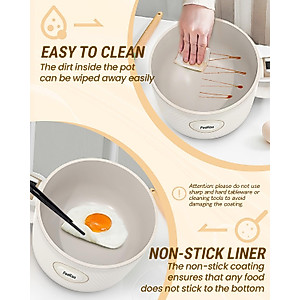 Feekaa Rice Cooker, Poetable Rice Cooker Small 1.2L, Mini Removable Electric Rice Cooker for 1-2 people, 6 Modes Rice Cooker for White Rice, Brown Rice, Stew, Ramen, Porridge, Hot Pot