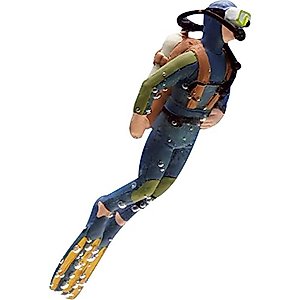 WAYUTO Fish Tank Diver Floating Ornament - Aquarium Decoration Scuba Diver Figurines Mini Swimmers Figurines for Home Decor Fish Tank Landscape Ornament Blue