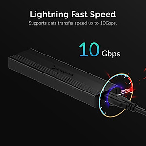 SABRENT USB 3.2 10Gbps Type C Tool Free Enclosure for M.2 PCIe NVMe and SATA SSDs (EC-SNVE)