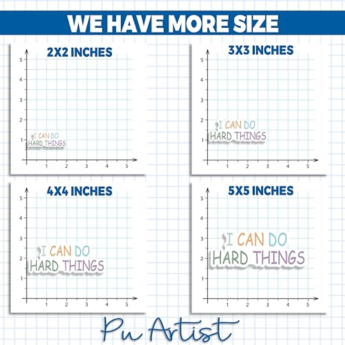 I Can Do Hard Things Positive Motivational Quote Sticker Vinyl Die Cut Sticker for Car Laptop Phone Water Bottle Guitar Helmet Gift Idea Merchandise Decor Decal Stuff