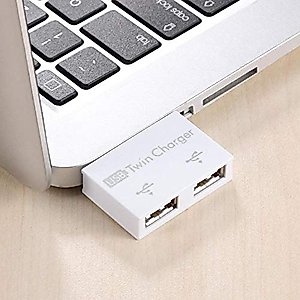 Lysee Data Cables - USB 2.0 2 Port USB Hub Splitter Adapter for Notebook Tablet Computer PC Peripherals Super Speed USB Hub - (Color: White)