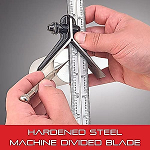 Starrett Steel Combination Square With Square Head And Center Head - 6" Blade Length, Cast Iron Heads, Hardened Steel, Reversible Lock Bolt, 4R Graduation Type - 11HC-6-4R