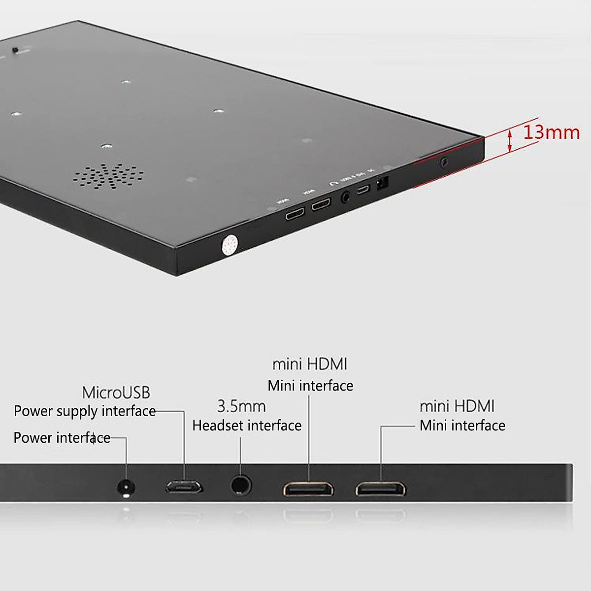 Portable Monitor, 13.3inch FHD 1080P Portable Laptop Monitor HDMI Gaming Monitor OTG & Dual Speakers, External HDR Computer Display