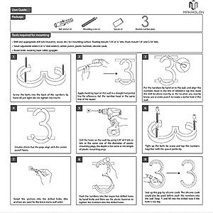 House Numbers (White) - 5 Inch Height Modern House Numbers for Outside Door Plaque Address Number with Floating Mount (6)