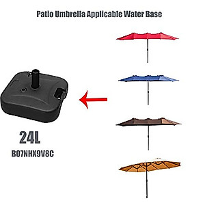 LOKATSE HOME 15 Ft Double Sided Outdoor Umbrella Rectangular Large with Crank for Patio Shade Outside Deck or Pool, Brown