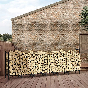 LIANTRAL Firewood Rack Outdoor 8-ft Heavy Duty Firewood Rack Stand Log Holder Fireplace Wood Storage Stacker Outside