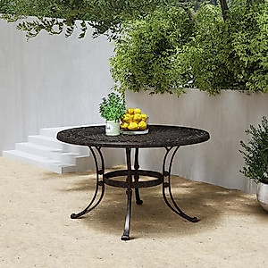 Homestyles Sanibel Black Outdoor Dining Table, Bronze, 48" Table, Sanibel