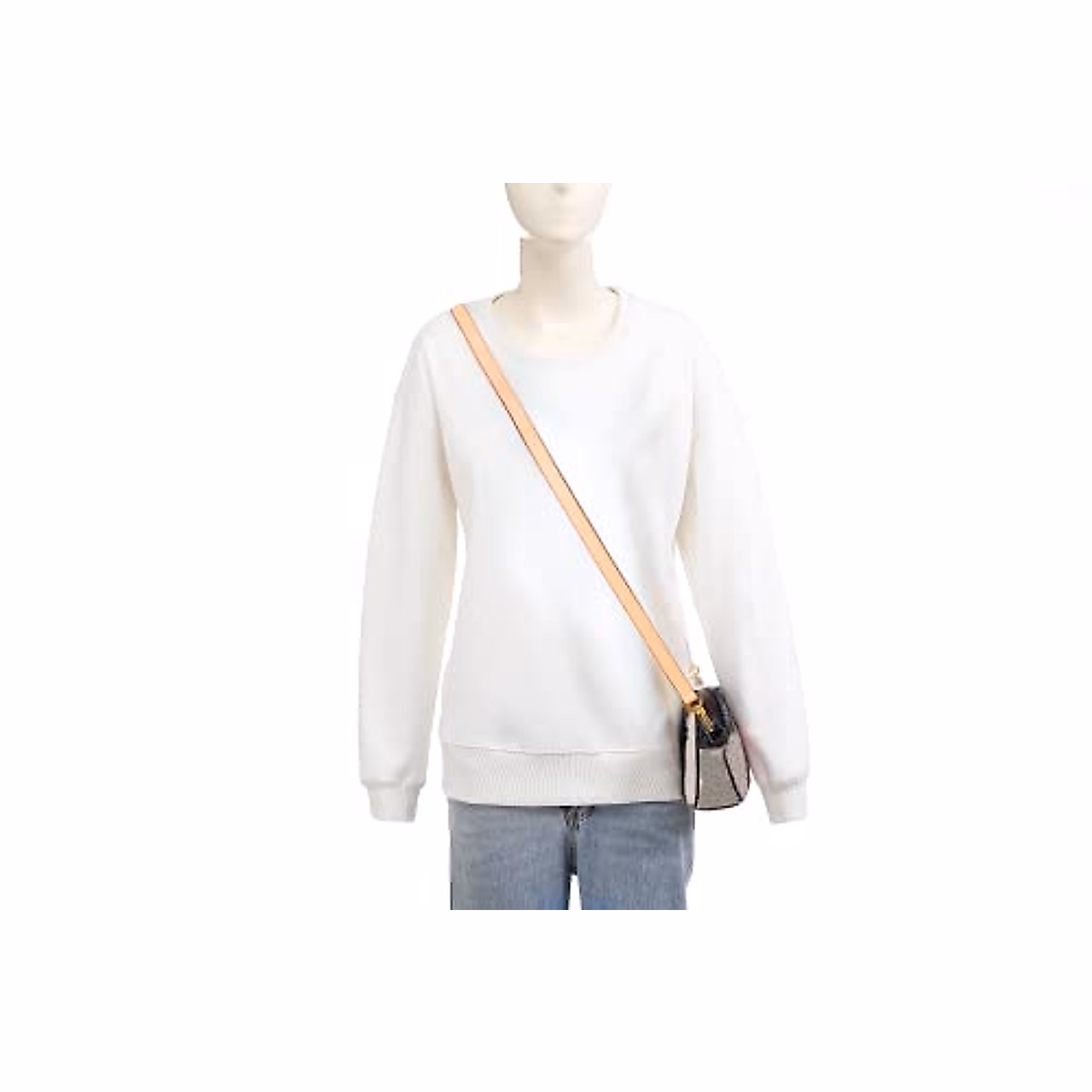 GOXTECH Vachetta Leather Adjustable Crossbody Strap for ， women's crossbody handbags (Beige)