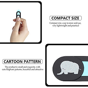 OSALADI Webcam Cover Webcam Cover Slider 2PCS Cute Elephant Pattern Web Camera Cover for Phone Laptop Tablet Camera Cover Slide Privacy Blocker Webcam Cover Computer Camera