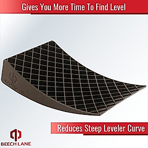 Beech Lane Stackable Camper RV Leveler, Patent Pending Stacking Feature, Fits All Dual Axle Campers Without Cutting, Reduces Steep Curve for Easier Fine Tuning (12" Length- 2 Pack with Carrying Bag)