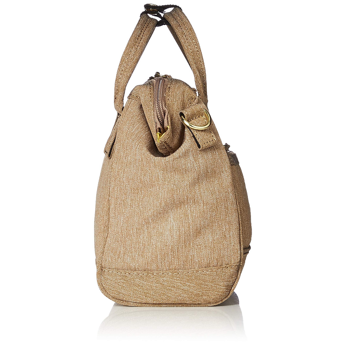 anello GRANDE(アネロ グランデ) Women's 2-Way Mini Shoulder Bag with Metal Clasp, Beige, One Size