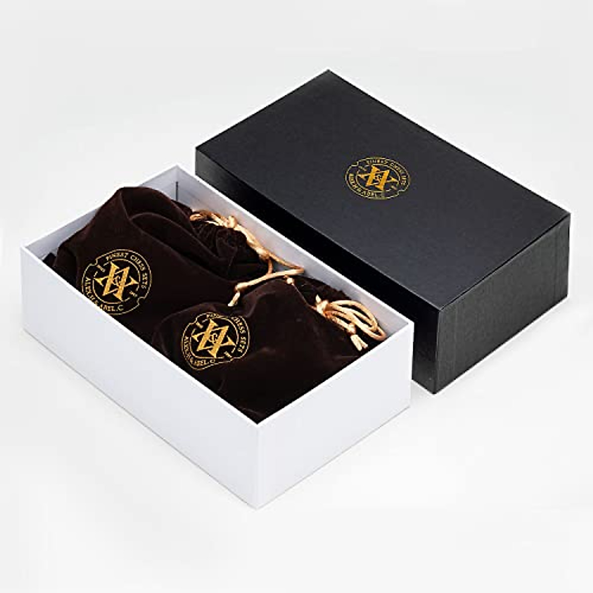 A&A Wooden Weighted Chess Pieces/German Knight Staunton Style / 2 Extra Queens/King Height 3“（7.5cm）