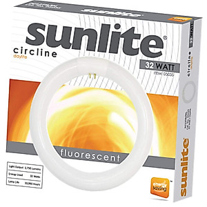 Sunlite FC12T9/DL T9 Round Fluorescent Circline Lamp, 32 Watts, 1750 Lumens, 6500K Daylight, RoHS Compliant, G10Q 4-Pin Base, 1 Pack