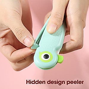 S.ROKE TTAN Portable Ceramic Paring Knife - 2.5 Inches Sharp Blade, Small Folding Knife, Cutter Peeler 2 in 1, Mini Cute Portable Fruit Knife for Travel, Camping (Pink + Green)