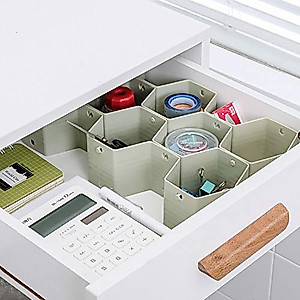 Sock Drawer Organizer, Adjustable Panties Sock Stocking Underwear Honeycombs Clapboard Divider Separator for Underwear Dresser Drawer Storage (White)