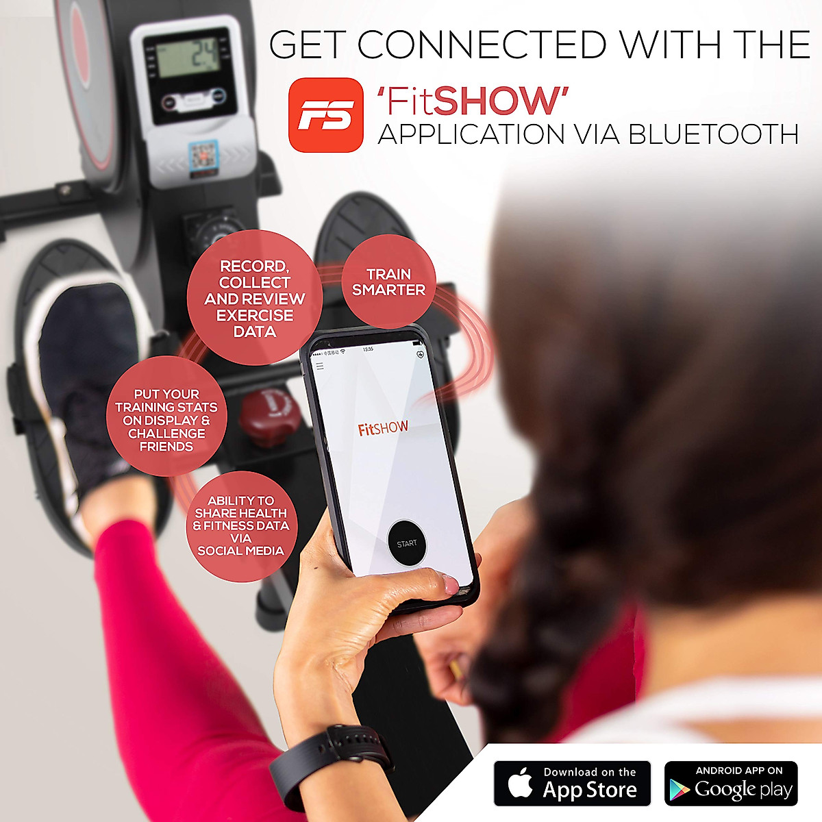 SereneLife Magnetic Rowing Machine with Bluetooth App Fitness Tracking – Foldable Home Gym Exercise Rower with Adjustable Resistant, Easy-Glide Padded Seat, Digital LCD Readout and Reinforced Cable