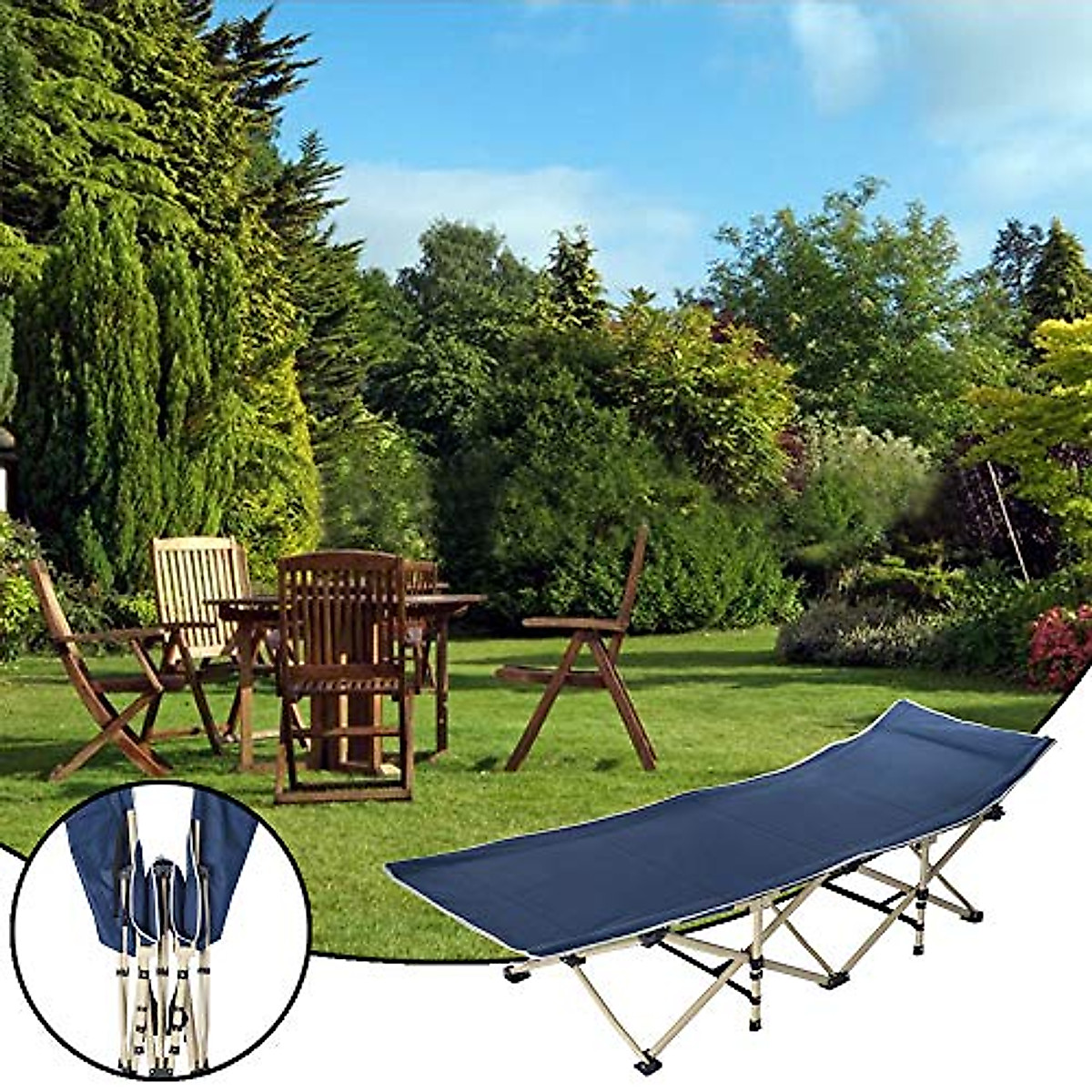 Toxz Folding Single Bed Office Home Napping Bed with Removable Cotton Pad for Outdoor Camp Invisible Folding Bed,with Storage Bag,Anti-Slip(Ship from US!)