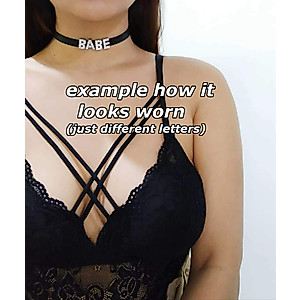 Choker Custom Faux Leather Yes Sir Collar for Women - Cute Sexy Submissive Adjustable Leather Collar Accessory