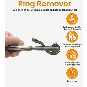 HEARTWELL Ring Cutter Tool and Band Remover, Stainless Steel Metal Cutting Blade and Finger Guard Protection, Emergency, Police, EMT, Fire Rescue, and Jeweler Device