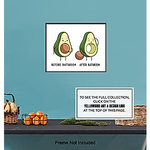 Funny Cute Bathroom Wall Art Sign for Women, Men, Kids Bath, Powder Room, Restroom - Unique Original Powder Room Or Guest Bathroom Decor, Home Decoration - 8x10 UNFRAMED Poster Print Artwork