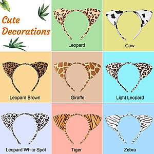 Hoemwarm Animal Ears Headband Assortment - Cheetah, Zebra, Leopard Ears Hairbands for Forest Theme Birthday, Cosplay Party Decorations and Supplies (24 Pieces)