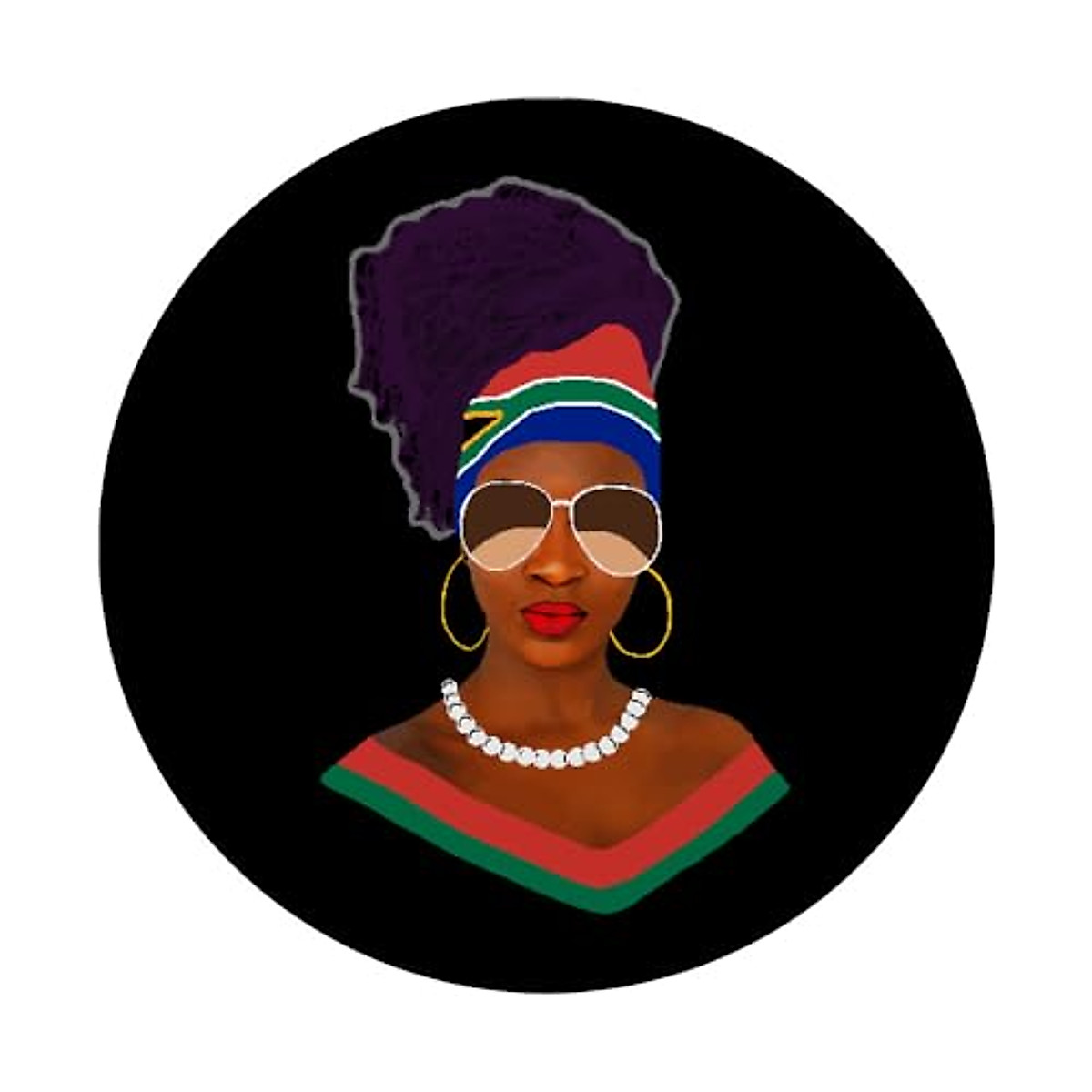 South African patriotic girl in sunglasses with the Flag PopSockets Standard PopGrip