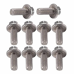 SS304 Flange Screw 10pcs M6 Stainless Steel Hex Flange Screws Washer Head Fastener (M6*20)
