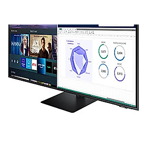 Samsung M70 Smart 43 Inch 4K Computer Monitor, Smart TV Apps, Microsoft 365, 4K Monitor (LS43AM702UNXZA)
