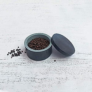 Kaizen Casa Unique Salt and Pepper Box Elegant Natural Stone Salt Box with Lid for Salt, Spice and Herbs Storage ( 3.5" x 2")