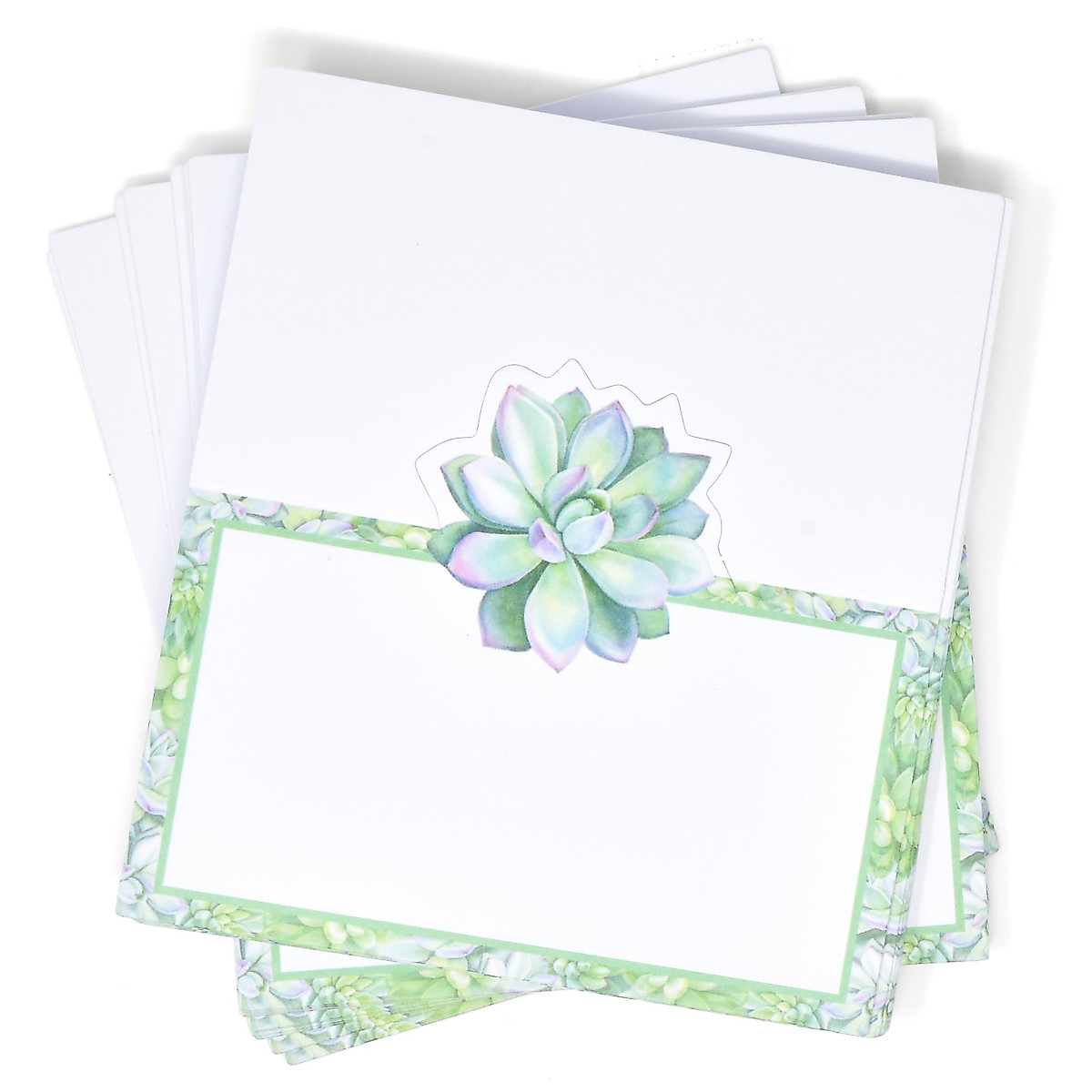100 Succulent Place Cards Cactus Floral Green Leaves Succulents Name Card Wedding Table Setting Folded Tent Cards for Baby Shower Dinner 2" x 3.5"