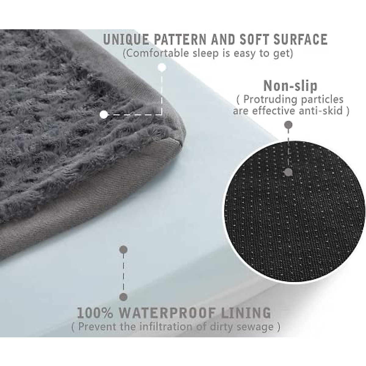 GOHOO PET Orthopedic Memory Foam Dog Bed, Cooling Dog Beds for Extra Large Dogs -Waterproof Pet Bed for Crate with Removable Washable Cover, XL(41inch,90Lbs)