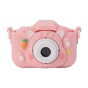 Selfie Camera Toy, Dual Lens 2.0in Screen Children Digital Camera with 32G Card for Boys Girls (Pink)