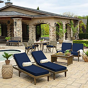 Arden Selections ProFoam Essentials 20 x 20 x 3.5 Inch Outdoor Dining Chair Cushion, Sapphire Blue Leala