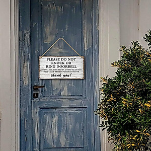 Baby Sleeping Sign For Front Door Please Do Not Knock Or Ring Doorbell Sign Funny Welcome Go Away Signs No Soliciting Sign For Home Don'T Disturb Hanging Sign Wall Decor