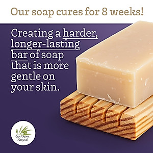 Southern Natural Goat Milk Soap Bar (Lavender 3 Pack) For Dry Sensitive Skin. Natural, Handmade Soap For Men, Women, Kids & Baby. Use On Face & Body