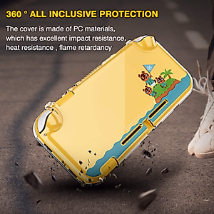 DLseego Protective Case for Nintendo Switch Lite, Hard PC Clear Anti-Shock Split Cover for Animal Crossing Design