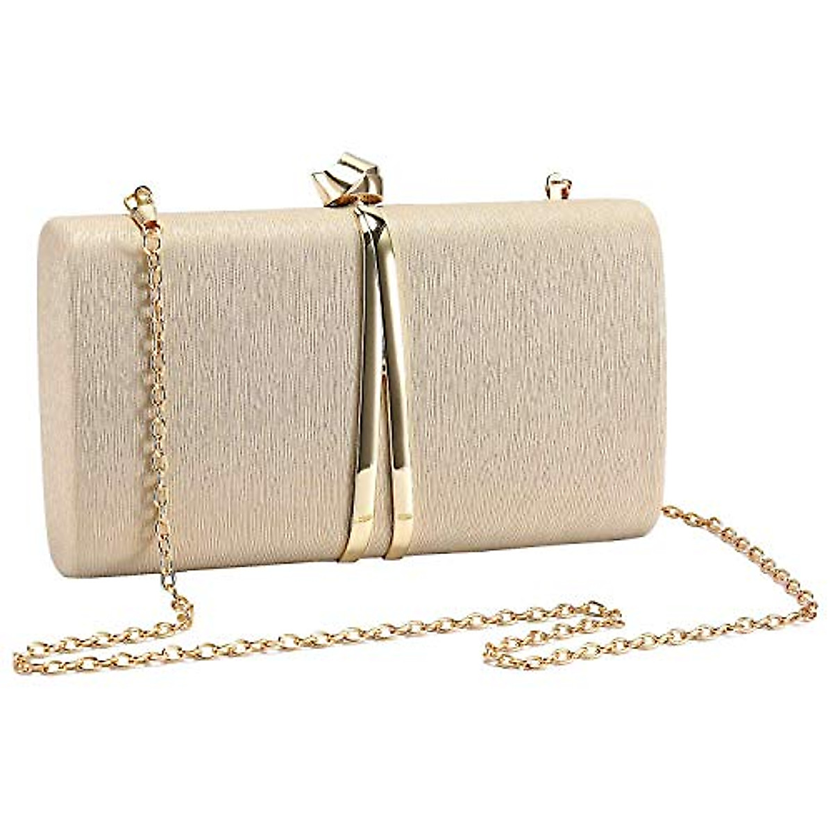Pinprin Women’s Evening Clutch Bag Elegant Cocktail Bridal Handbag Wedding Party Purse (Gold)