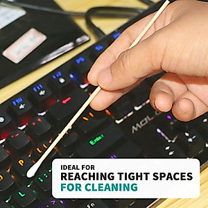 Yinghezu 200 Pcs Count 6" Inch Long Cotton Swabs with Wooden Handles Cotton Tipped Applicator, Cleaning with Wood Handle for Oil Makeup Gun Applicators, Eye Ears Eyeshadow Brush and Remover Tool