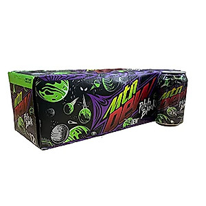 Mountain Dew Pitch Black Soda - Munchie Box Stash (Regular, Pack of ( 12 ) 12 Oz Cans)