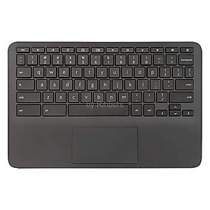 Rinbers Laptop Palmrest Upper Case with US Keyboard Touchpad Assembly Replacement for HP Chromebook 11 11A G6 EE L92224-001 L52192-001