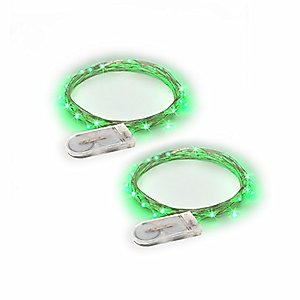 RTGS Products Green Colored LED Lights Indoor Outdoor String Lights, Fairy Lights Battery Powered Patio, Bedroom, Holiday Decor, etc.