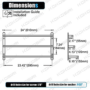 KOKOSIRI Bath Towel Bars Stainless Steel Bathroom 3-Tiers Ladder Towel Rack Wall Mount Towels Shelves, Brushed Nickel, B5002BR