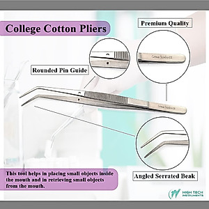 15 Pcs Oral Hygiene Kit Plaque Remover Professional Dental Picks Set Double & Single Ended Picks + Scraper, Mouth Mirror & Tweezers for Gum Care Cleaning Set Stainless Steel with Carrying Case