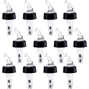 WUWEOT 12 Pack Automatic Measured Bottle Pourer, 1 OZ Leakproof Liquor Bottle Pourers, Quick Shot Spirit Measure Pourer Drinks Wine Cocktail Dispenser for Bartender Home Bar Tools