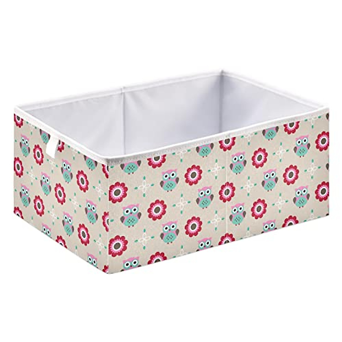 Emelivor Owl CartoonCube Storage Bin Collapsible Storage Bins Waterproof Toy Basket for Cube Organizer Bins for Toys Closet Kids Nursery Boys Girls Clothes Book - 11.02x11.02x11.02 IN